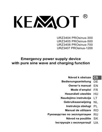 Kemot URZ3405 PROsinus-500 Bedienungsanleitung | Manualzz
