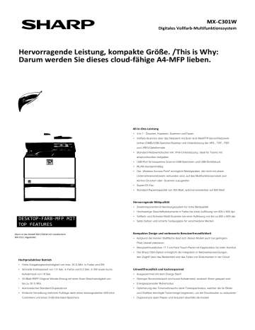 Sharp MX-C301W Schnellstartanleitung | Manualzz
