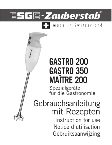 ESGE-Zauberstab Gastro 200, Gastro 350 Gebrauchsanleitung | Manualzz