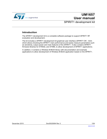 ST SPIRIT1 development kit User Manual | Manualzz