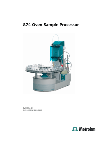 Metrohm 874 Oven Sample Processor Owner's Manual | Manualzz