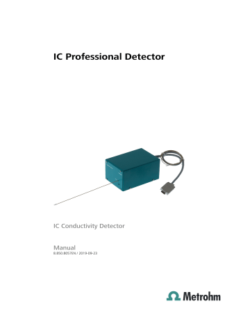 Metrohm IC Conductivity Detector Owner's Manual | Manualzz