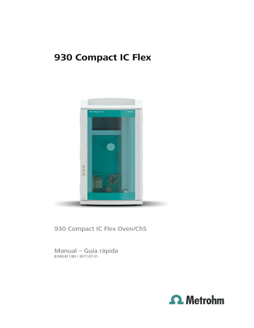 Metrohm 930 Compact IC Flex Oven/ChS Instrucciones de operación | Manualzz