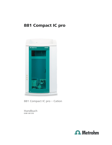 Metrohm 881 Compact IC pro Bedienungsanleitung | Manualzz