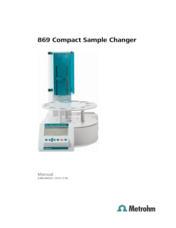 Metrohm 869 Compact Sample Changer El manual del propietario | Manualzz