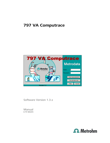 Metrohm 797 VA Computrace Instructions for use | Manualzz