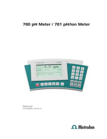 Metrohm 780 pH Meter Owner's Manual | Manualzz
