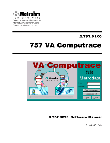 Metrohm 757 VA Computrace Instructions for use | Manualzz