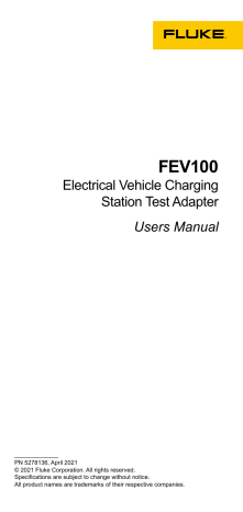 Fluke FEV100 Electric Vehicle Charging Station EVSE Test Adapter Manual ...