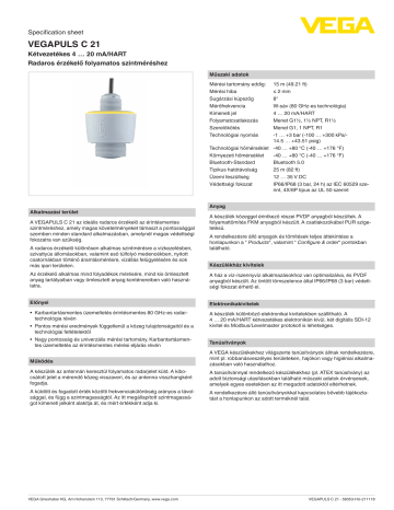 Vega VEGAPULS C 21 Wired radar sensor for continuous level measurement ...