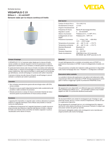 Vega VEGAPULS C 21 Wired radar sensor for continuous level measurement ...