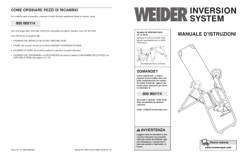 Weider WEEVBE1334 INVERSION FLEX BENCH Manuale utente | Manualzz