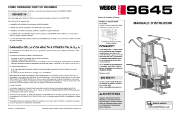 Weider WEEVSY6200 9645 SYSTEM Manuale utente | Manualzz