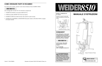 Weider WEEVSY8711 8510 SYSTEM Manuale utente | Manualzz