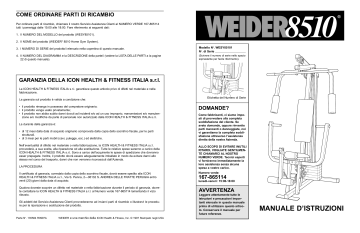 Weider WESY8510 8510 SYSTEM Manuale utente | Manualzz