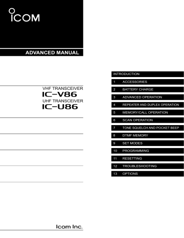 Icom IC-U86 Manual | Manualzz