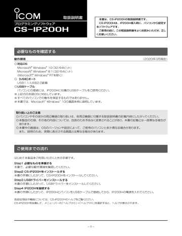ICOM CS-IP200H 取扱説明書 | Manualzz