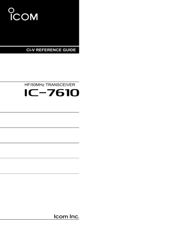 Icom IC-7610 Reference guide | Manualzz