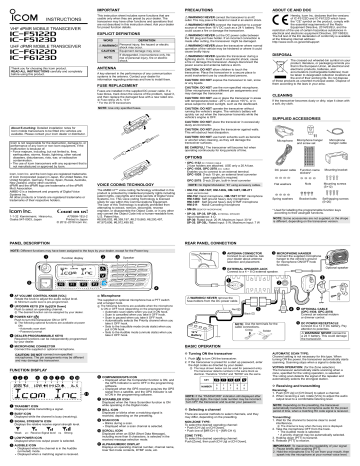 Icom IC-F6123D Instruction | Manualzz