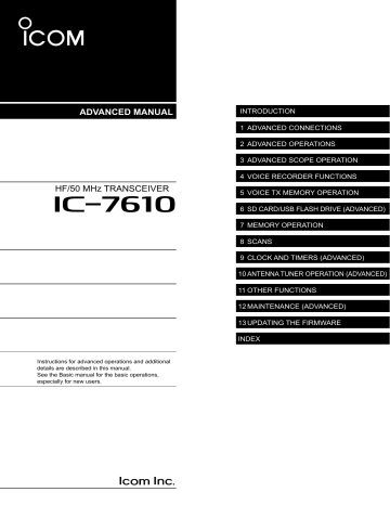 Icom IC-7610 Manual | Manualzz