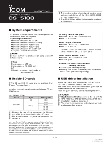 Icom CS-5100 Instruction | Manualzz