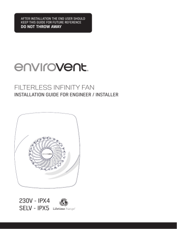 EnviroVent Filterless Infinity Installation Guide | Manualzz