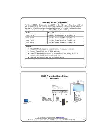 Extron USBC Pro Series Owner's Manual | Manualzz