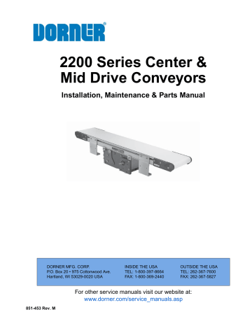 Dorner 2200 series Installation, Maintenance & Parts Manual | Manualzz