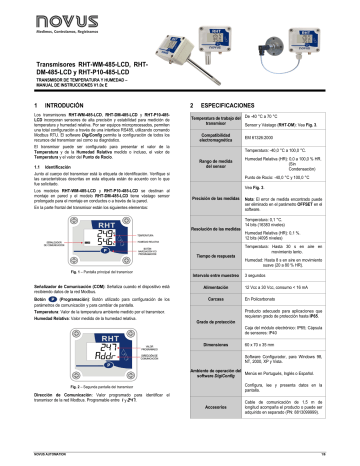 Novus RHT-WM-485-LCD Manual de usuario | Manualzz
