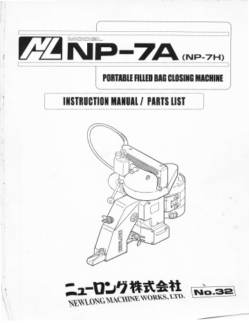 Newlong NP-7A, NP-7H Instruction Manual & Parts List | Manualzz