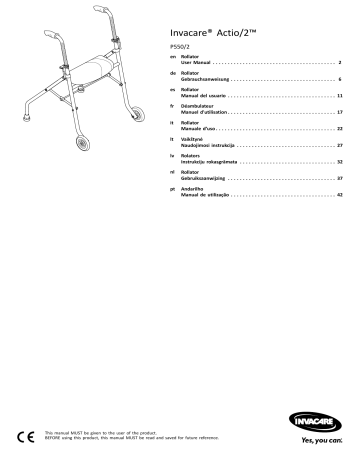 Invacare Actio/2 P550/2 Manual Del Usuario | Manualzz