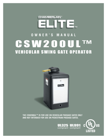 Chamberlain Elite CSW200UL Owner's Manual | Manualzz