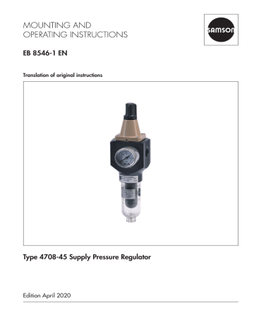 Samson 4708-45 Mounting And Operating Instructions | Manualzz