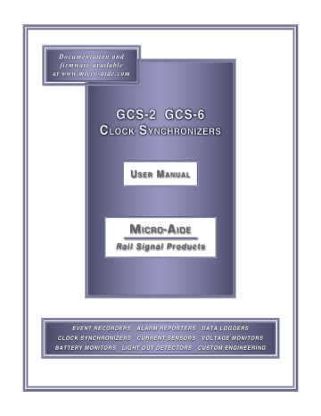 Micro-Aide GCS-2, GCS-6 User Manual | Manualzz