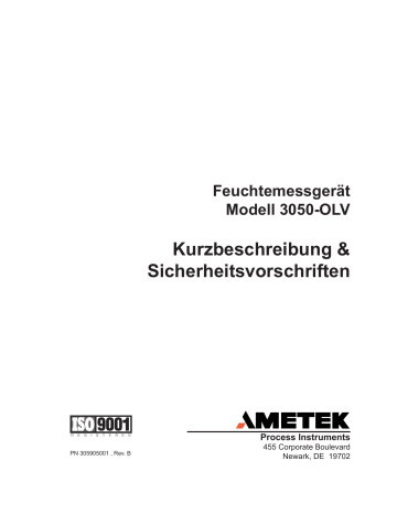 Ametek 3050-OLV Kurzbeschreibung & Sicherheitsvorschriften | Manualzz