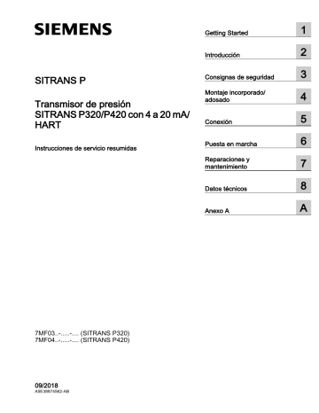 Siemens SITRANS P320 Manual de usuario | Manualzz