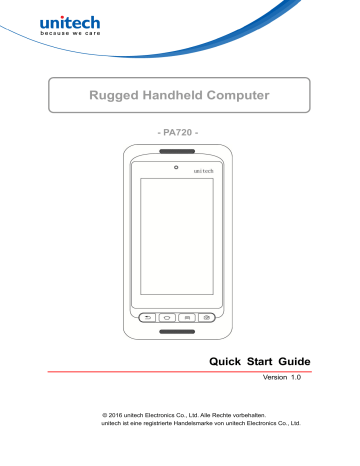 Unitech PA720 Quick Start Manual | Manualzz