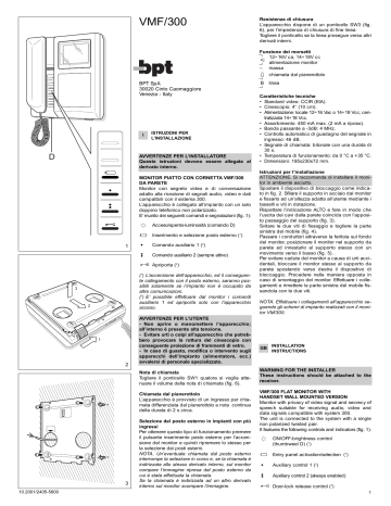 Bpt VMF/300 Installationsanleitung | Manualzz