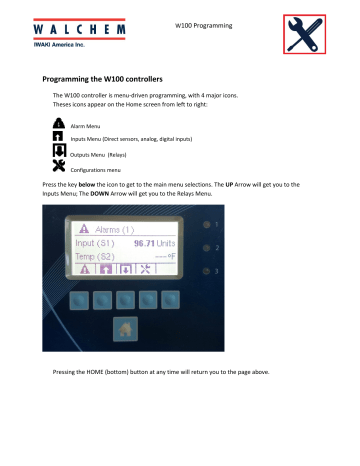 Walchem W100 Quick Programming | Manualzz