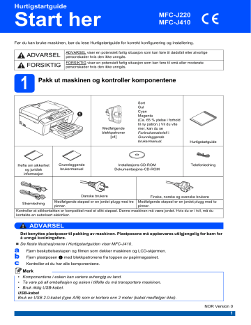 Brother MFC-J220 Inkjet Printer Quick setup guide | Manualzz