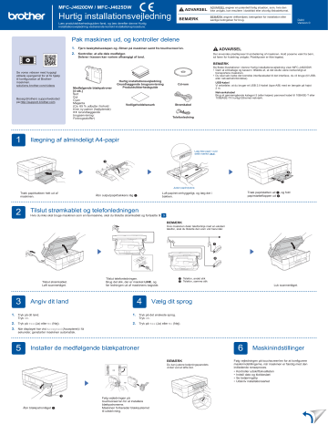 Brother MFC-J4620DW Inkjet Printer Quick setup guide | Manualzz