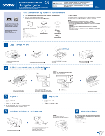 Brother MFC-J4620DW Inkjet Printer Quick setup guide | Manualzz