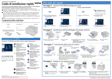 Brother HL-1650 Monochrome Laser Printer Guida di installazione rapida ...