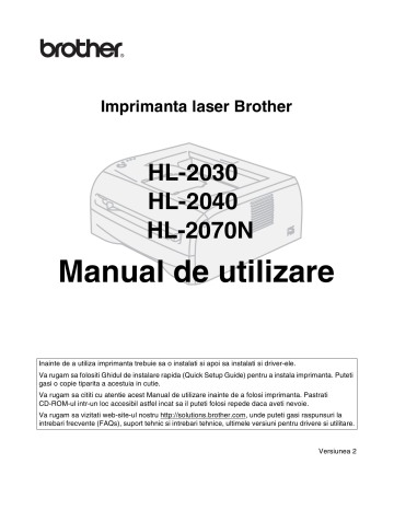 Brother HL-2040 Monochrome Laser Printer Manual de utilizare | Manualzz