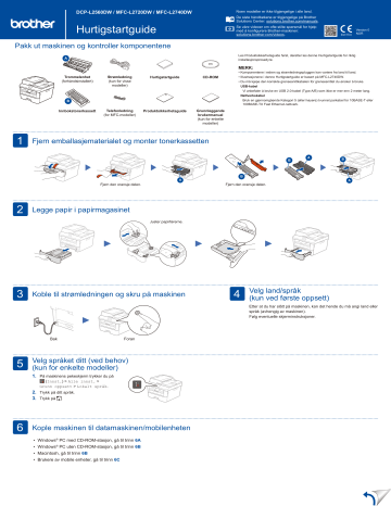 Brother MFC-L2740DW Monochrome Laser Fax Quick setup guide | Manualzz