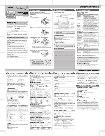 Brother PT-1280 P-touch Navodila za uporabo | Manualzz