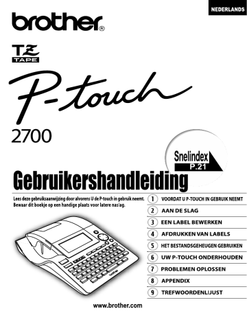 Brother PT-2710 P-touch Handleiding | Manualzz