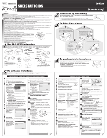 Brother QL-550 Label Printer Gebruikershandleiding | Manualzz