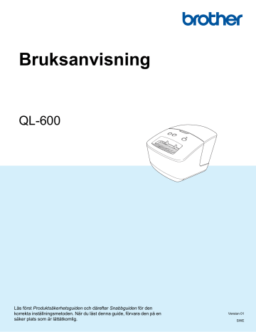 Brother QL-600 Label Printer Användarmanual | Manualzz