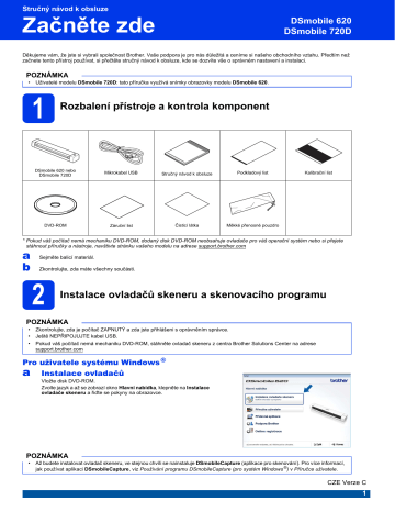 Brother DS-720D Document Scanner Stručný návod na obsluhu | Manualzz